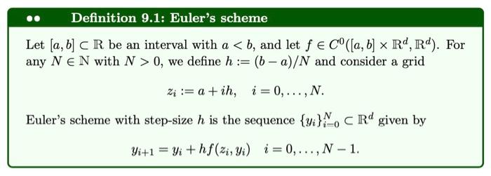Assignment 4.1. (explicit and implicit Euler scheme, | Chegg.com
