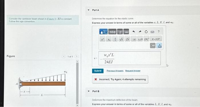 Solved Consider the cantilever beam shown in (Figure 1) EI | Chegg.com