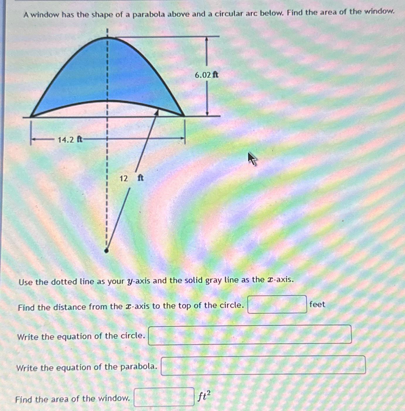 Solved A window has the shape of a parabola above and a | Chegg.com