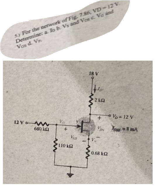 Solved .6.) ﻿Design a common source configuration with | Chegg.com