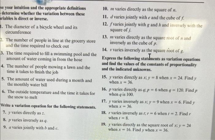 Solved se your intuition and the appropriate definitions 10. | Chegg.com