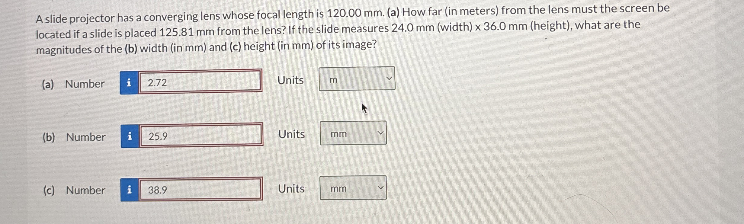 Solved A slide projector has a converging lens whose focal | Chegg.com