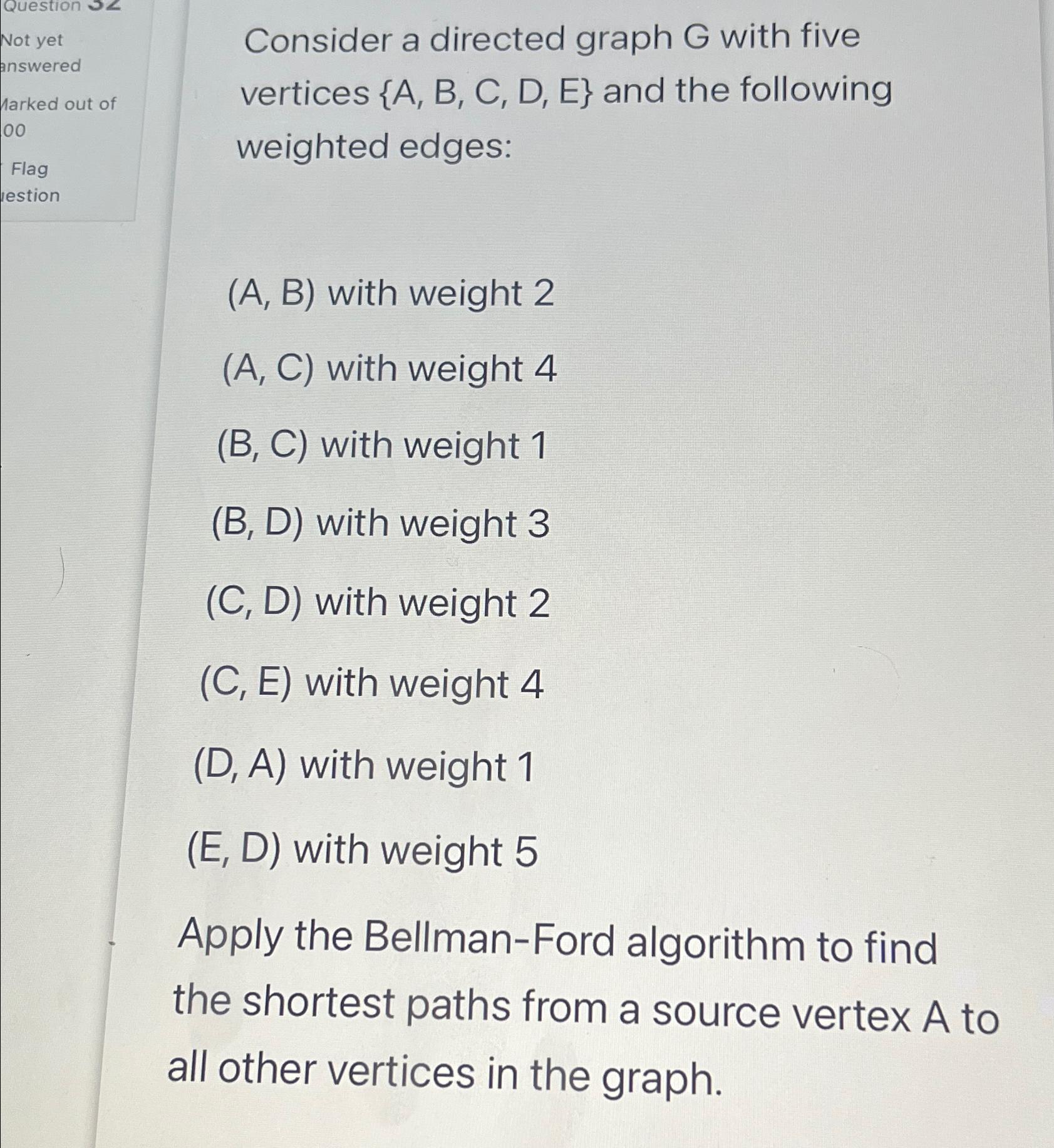 Solved Consider a directed graph G ﻿with five vertices | Chegg.com