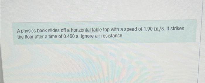 Solved A physics book slides off a horizontal table top with | Chegg.com
