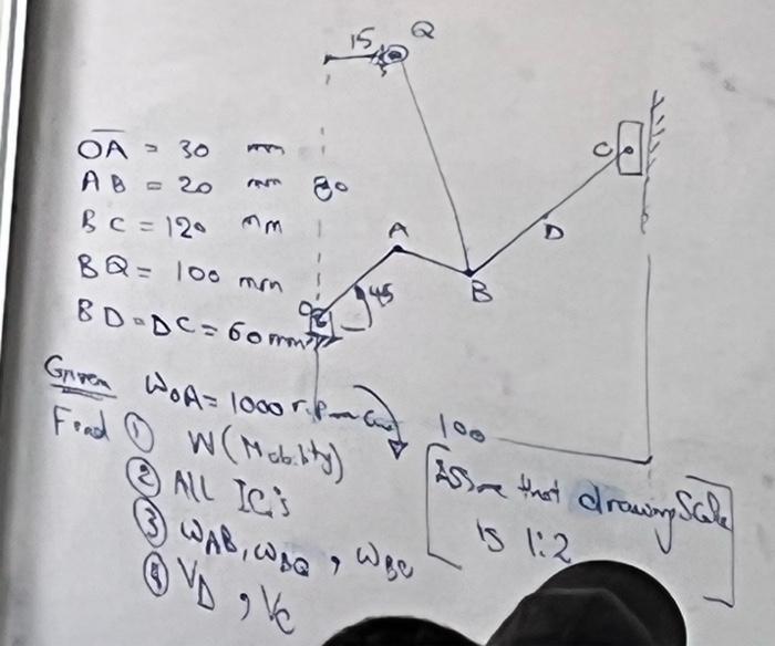 Solved Find 1- degree of freedome 2- all instant centers 3- | Chegg.com