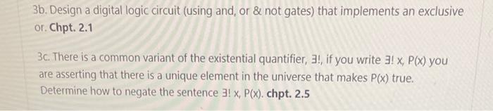 Solved 3b. Design a digital logic circuit (using and, or & | Chegg.com