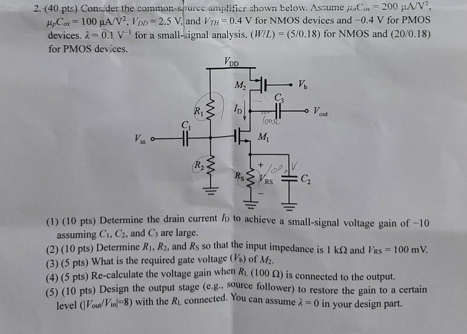 Solved microelectronics BJT (1) Id= 1/360 A (2) (3) Vb= | Chegg.com