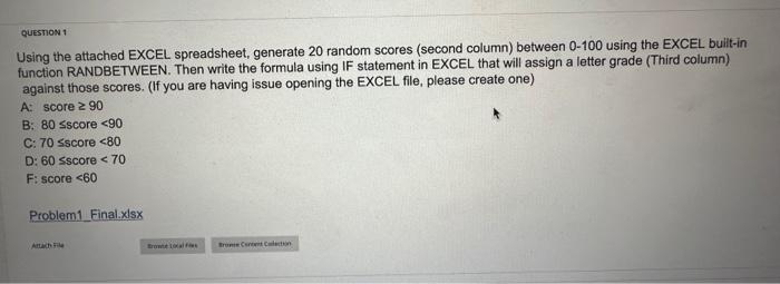 Solved Using the attached EXCEL spreadsheet, generate 20 | Chegg.com