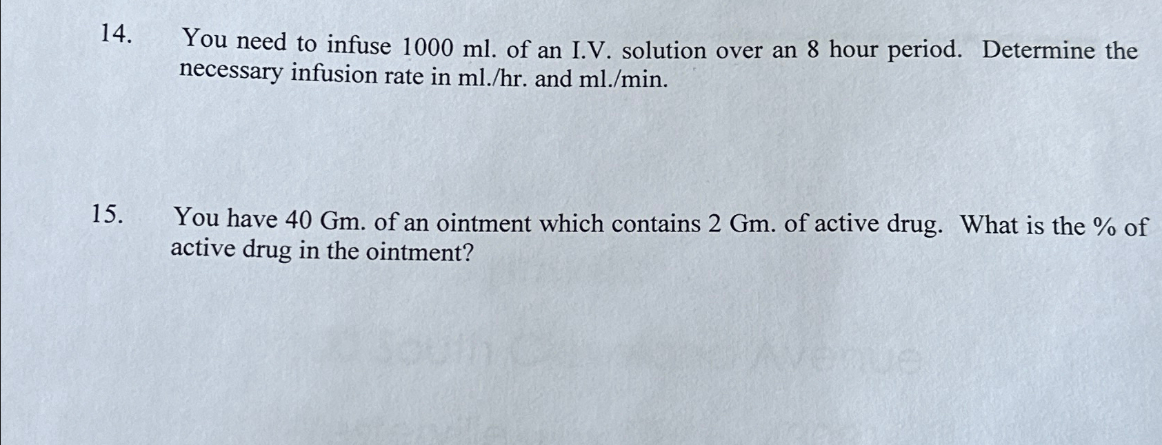 Solved You need to infuse 1000ml. ﻿of an I.V. ﻿solution over | Chegg.com