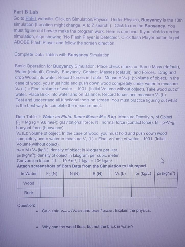 Part B Lab Go to PhET website. Click on | Chegg.com