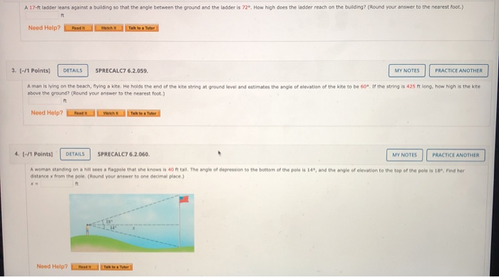 Solved A 17-ft ladder leans against a building so that the | Chegg.com