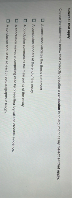 Solved Select all that applyChoose the statements below that | Chegg.com