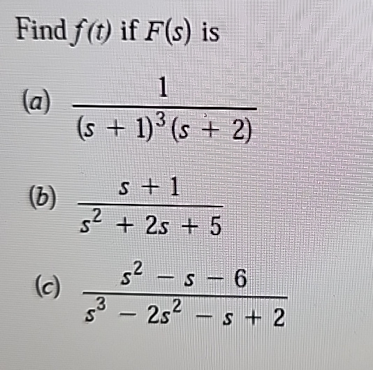 Solved Find f(t) ﻿if F(s) | Chegg.com