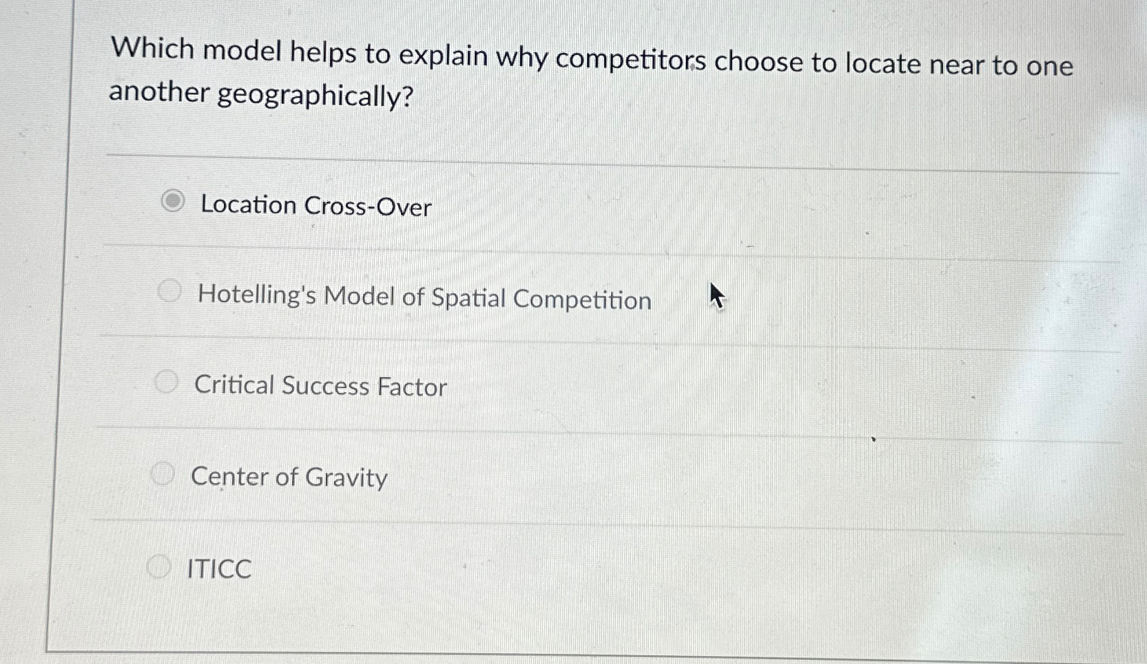 Solved Which model helps to explain why competitors choose | Chegg.com