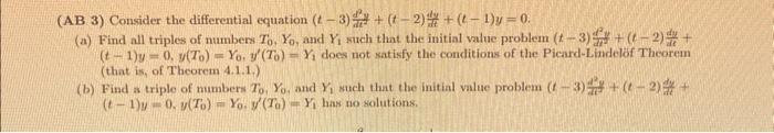 Solved AB 3) Consider the differential equation | Chegg.com