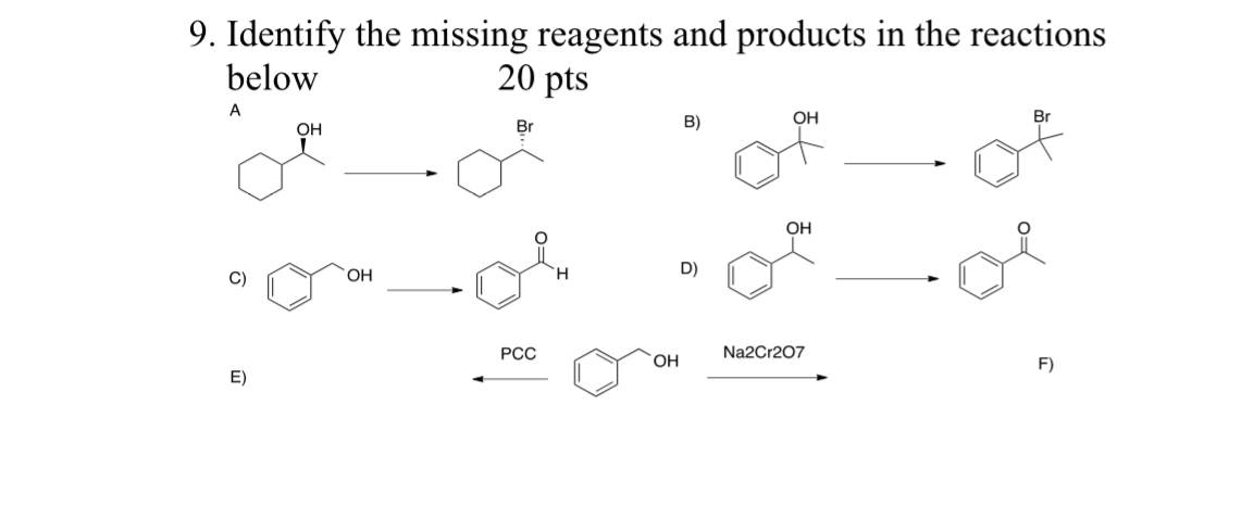 Solved Identify the missing reagents and products in the | Chegg.com