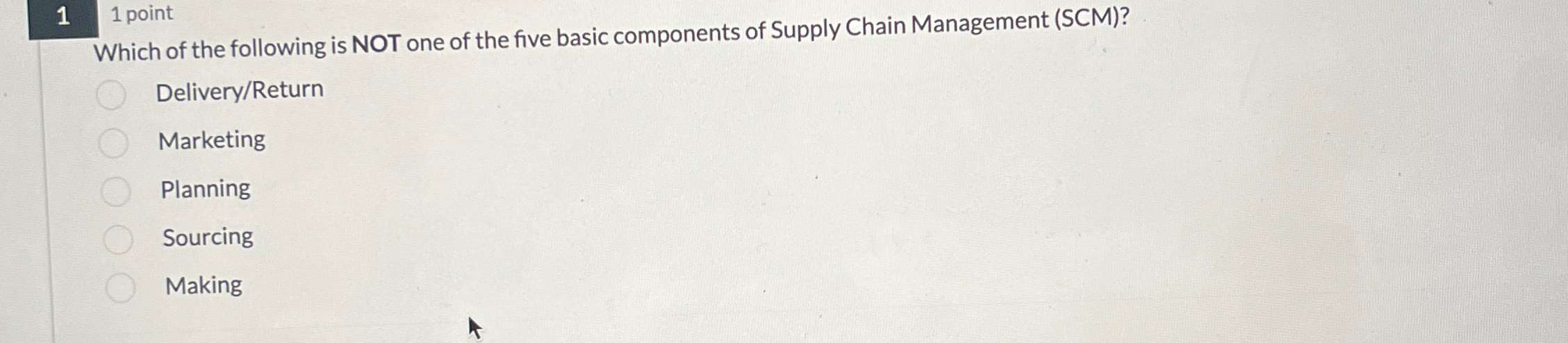 Solved 1,1 ﻿pointWhich of the following is NOT one of the | Chegg.com