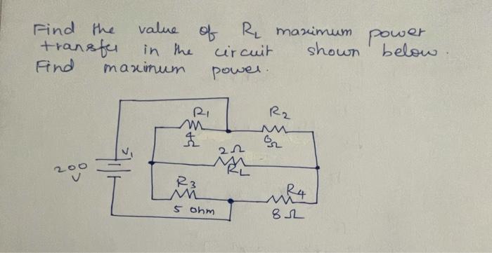 Solved Find the value of R maximum R maximum power transfer | Chegg.com