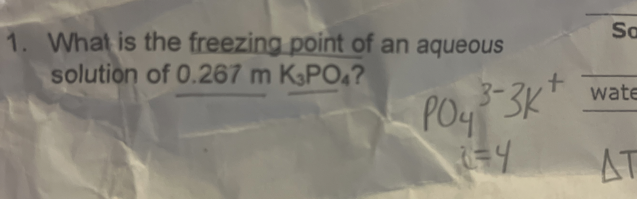 Solved What is the freezing point of an aqueous solution of | Chegg.com