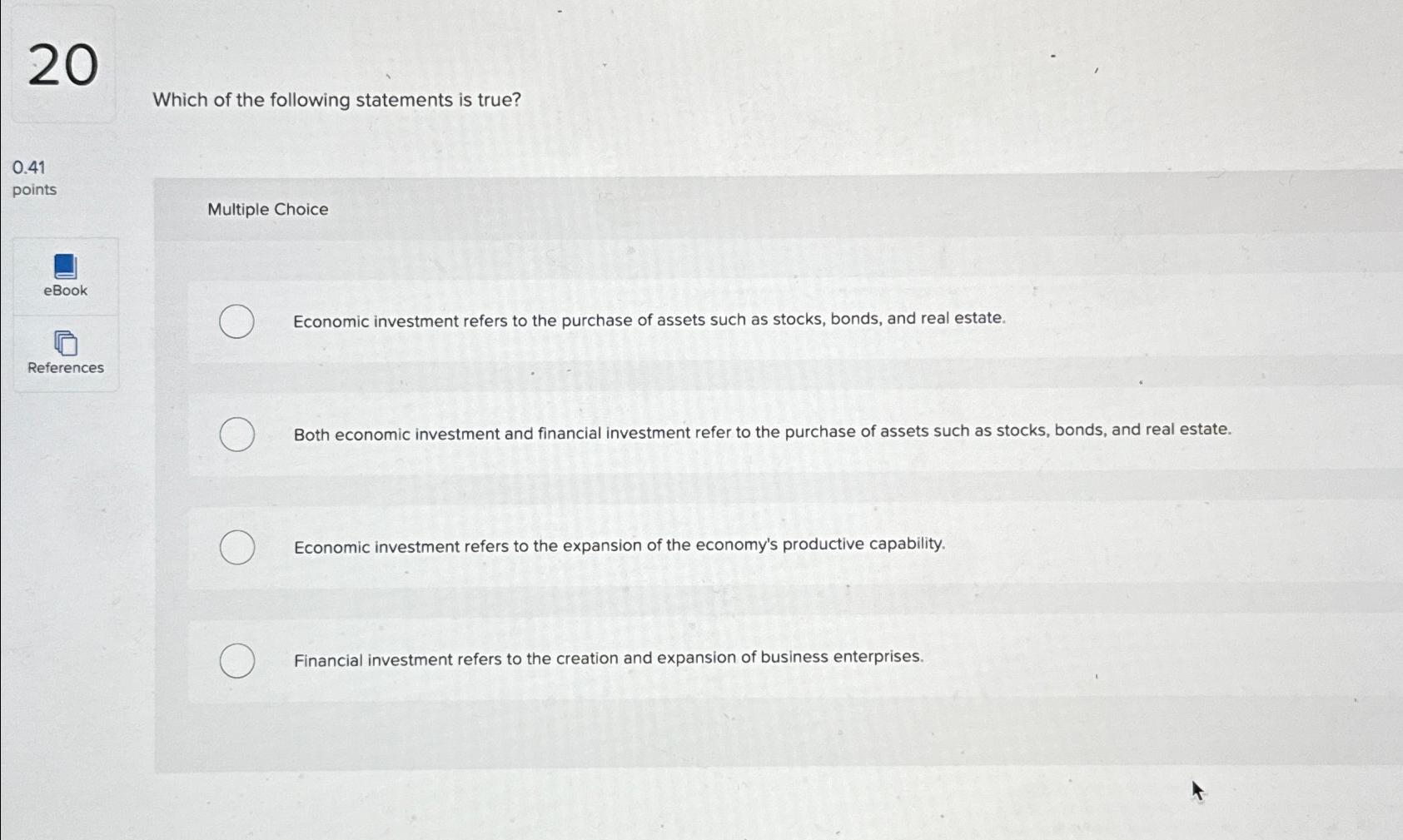 Solved 20Which of the following statements is | Chegg.com