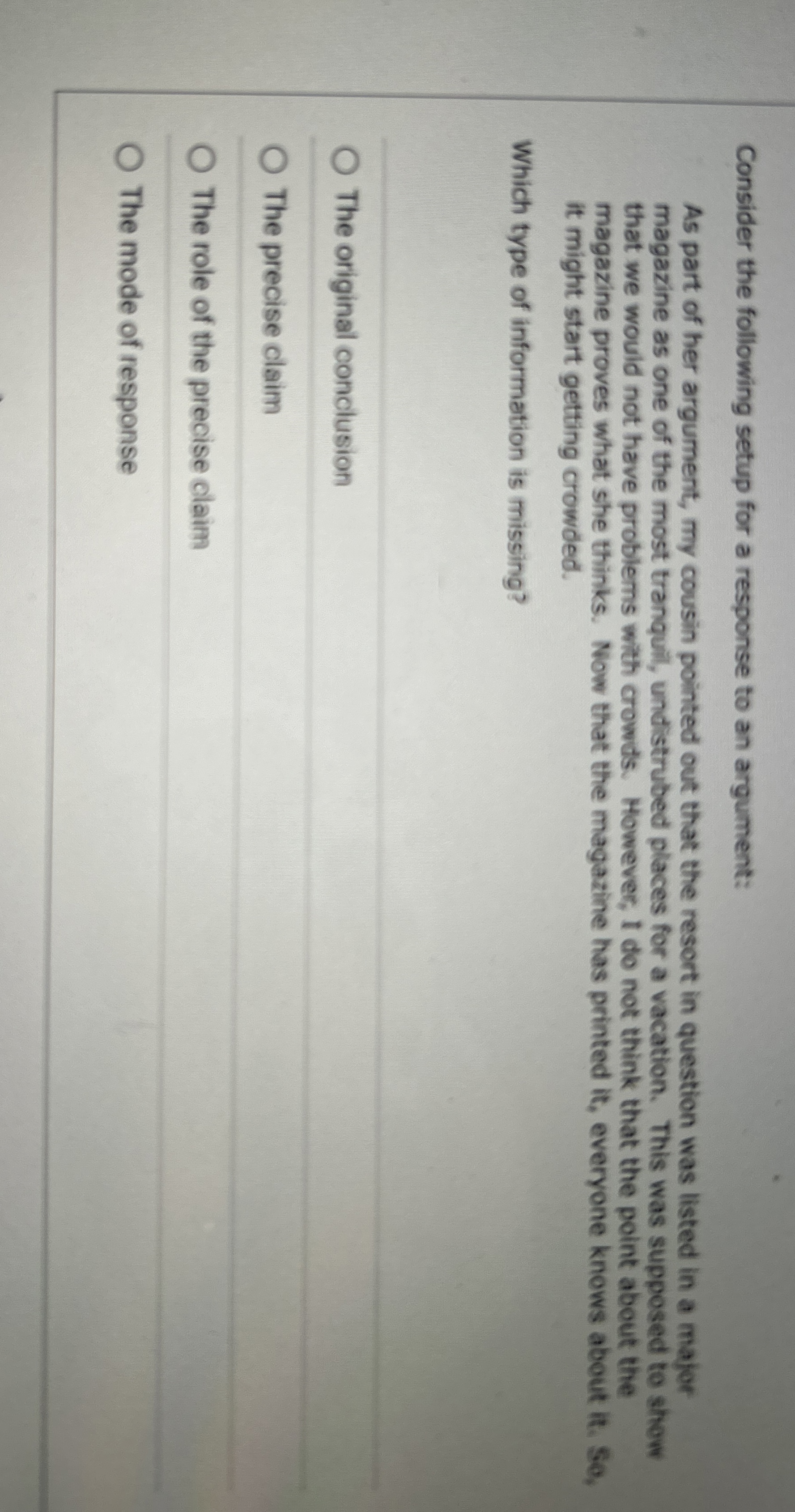 Solved Consider the following setup for a response to an | Chegg.com