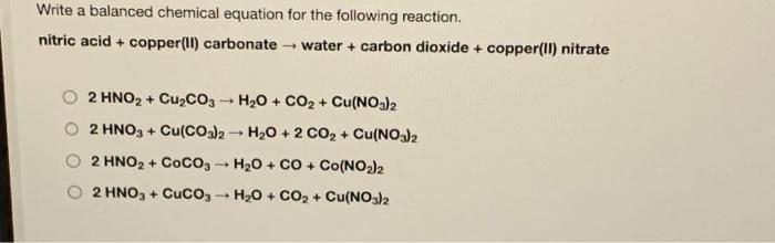 Solved Write a balanced chemical equation for the following | Chegg.com