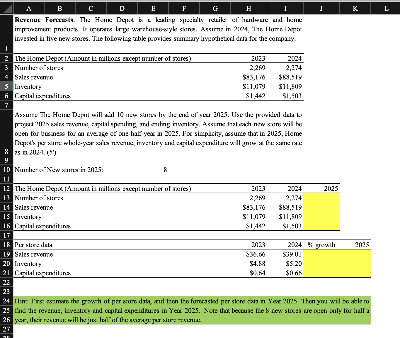 Solved please use cell references in microsoft excel. | Chegg.com