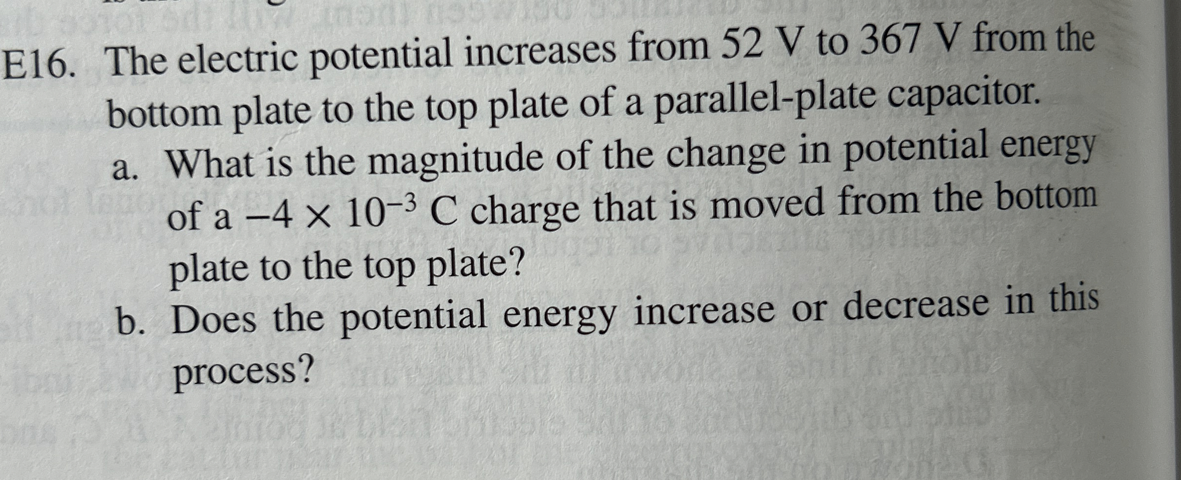 Solved E16. ﻿The electric potential increases from 52 ﻿V to | Chegg.com