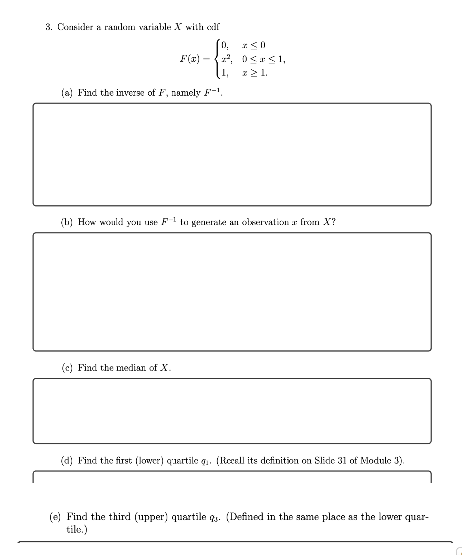 Solved Consider a random variable x ﻿with | Chegg.com