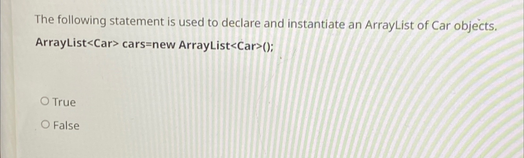 Solved The following statement is used to declare and | Chegg.com
