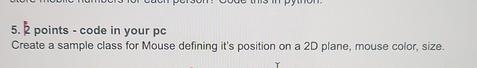 Solved 5. R points - code in your pc Create a sample class | Chegg.com