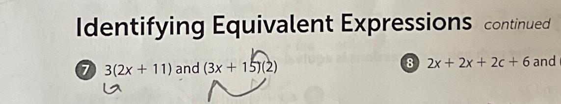 Solved Identifying Equivalent Expressions | Chegg.com