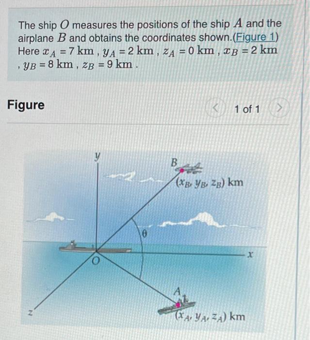Solved The ship O measures the positions of the ship A and | Chegg.com