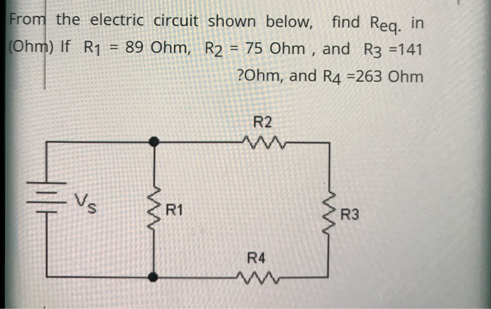 Solved From the electric circuit shown below, find Req. in | Chegg.com