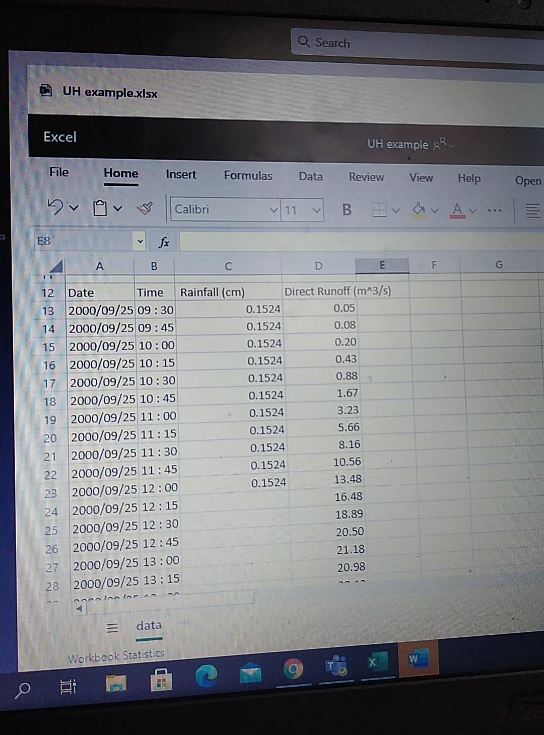 Solved UH example.xlsx Excel UH example in File Home Insert | Chegg.com