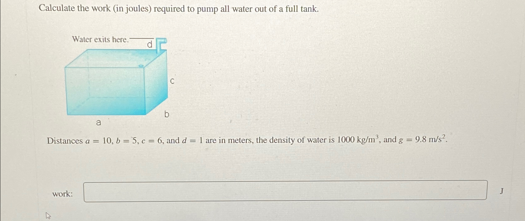 Solved Calculate the work (in joules) ﻿required to pump all | Chegg.com