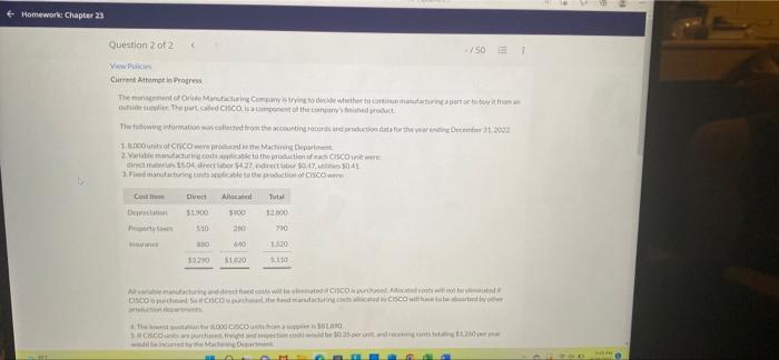 Solved Homework: Chapter 23 Question 2 of 2
