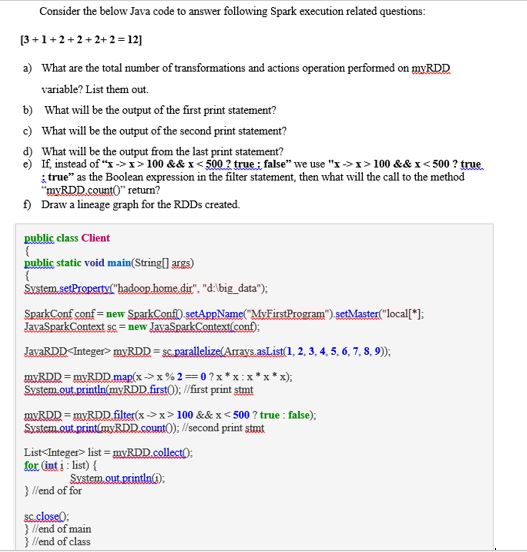 Solved Consider the below Java code to answer following | Chegg.com