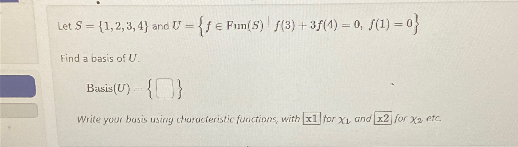 Solved Let S={1,2,3,4} ﻿and | Chegg.com