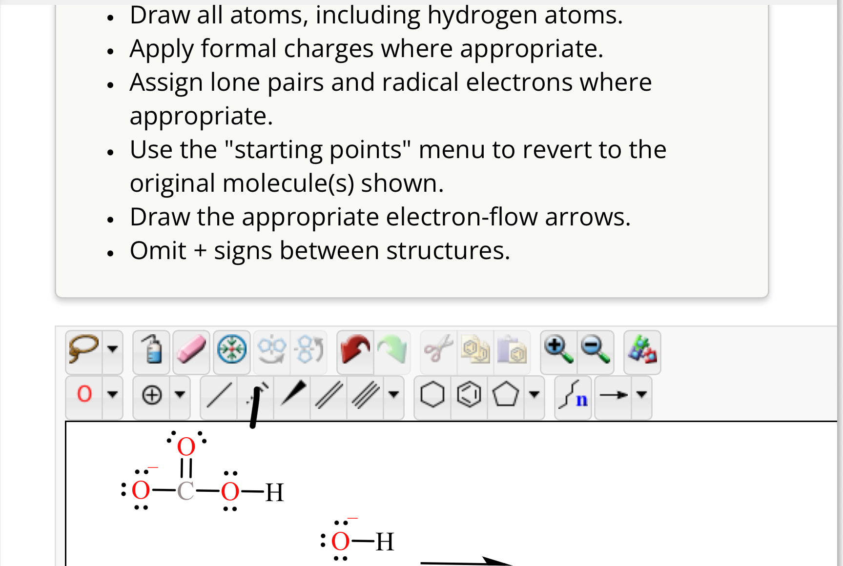 Solved Draw all atoms, including hydrogen atoms.Apply formal | Chegg.com