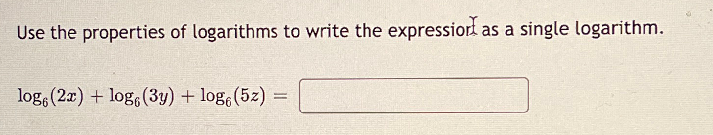 Solved Use the properties of logarithms to write the | Chegg.com