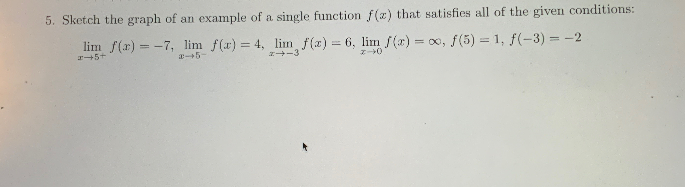 Solved Sketch the graph of an example of a single function | Chegg.com