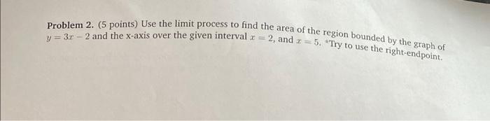 Solved Problem 2. (5 points) Use the limit process to find | Chegg.com