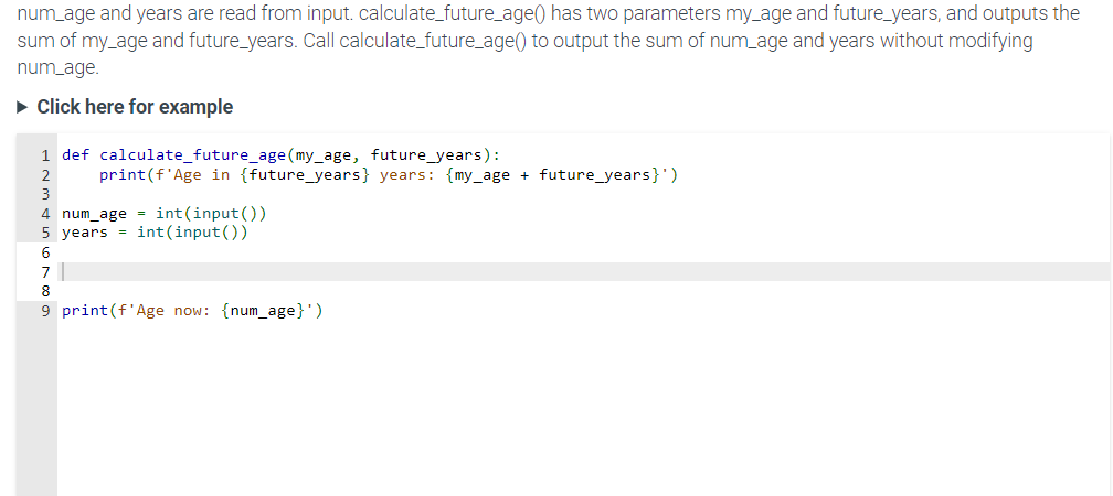 Solved In Python num_age and years are read from input. | Chegg.com