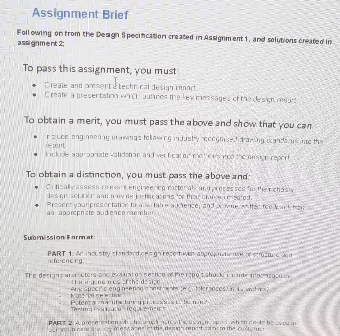 Solved Foll owing on from the Design Specification created | Chegg.com