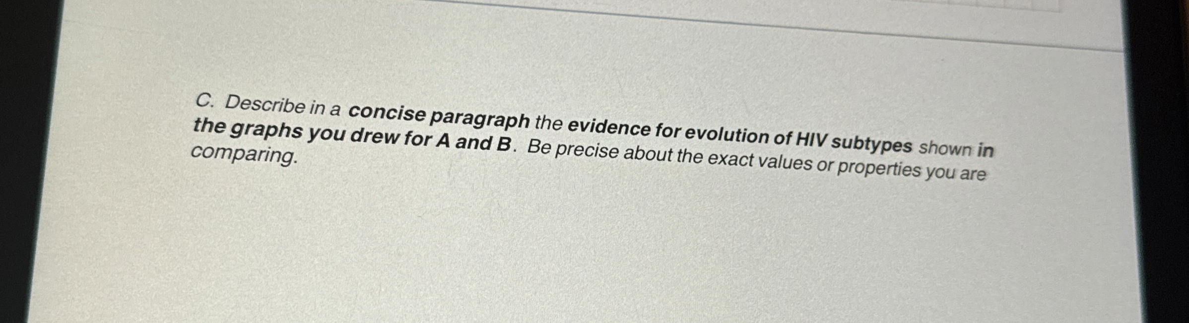 Solved C. ﻿Describe in a concise paragraph the evidence for | Chegg.com