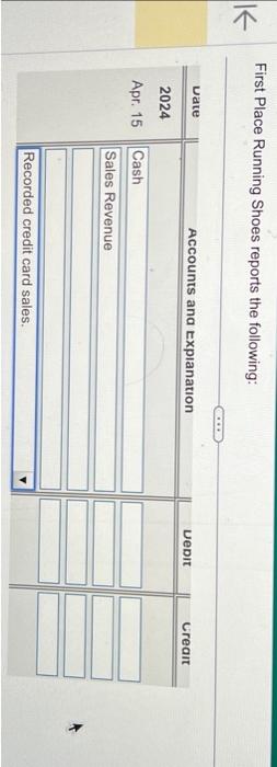 Solved First Place Running Shoes reports the following: Date | Chegg.com