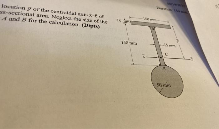 Solved find the y bar location of the centroidal | Chegg.com
