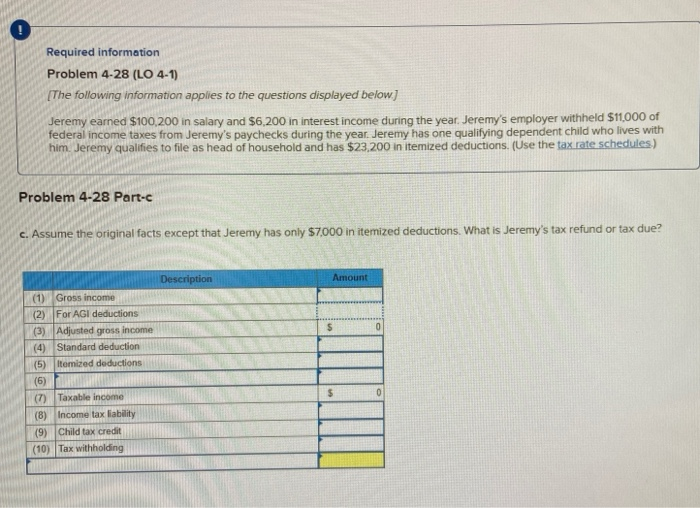 Solved Required information Problem 4-28 (LO 4-1) (The | Chegg.com