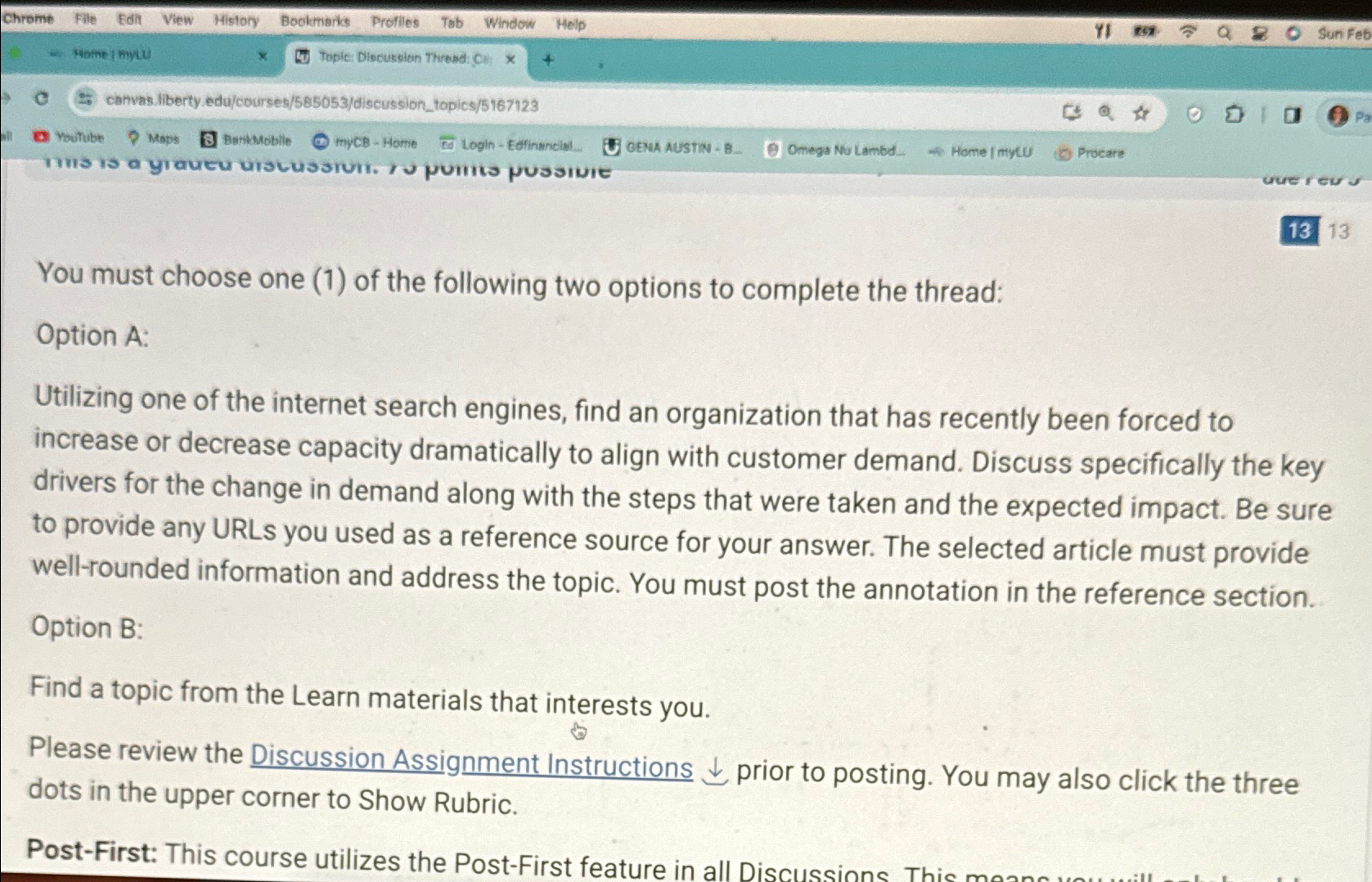 Solved You must choose one (1) ﻿of the following two options | Chegg.com